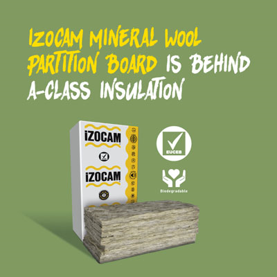 “A” class insulation solution from Izocam: Mineral Wool Partition Board